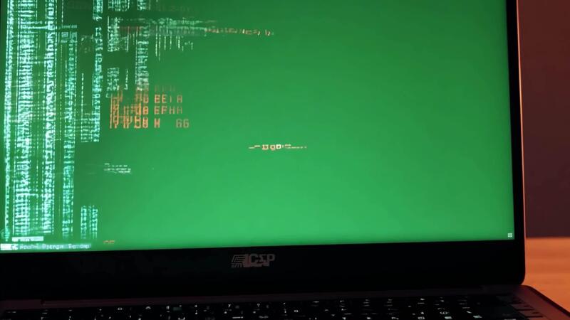 Debugging code on green screen laptop. Replace green screen with error messages. 48096522 Stock ...