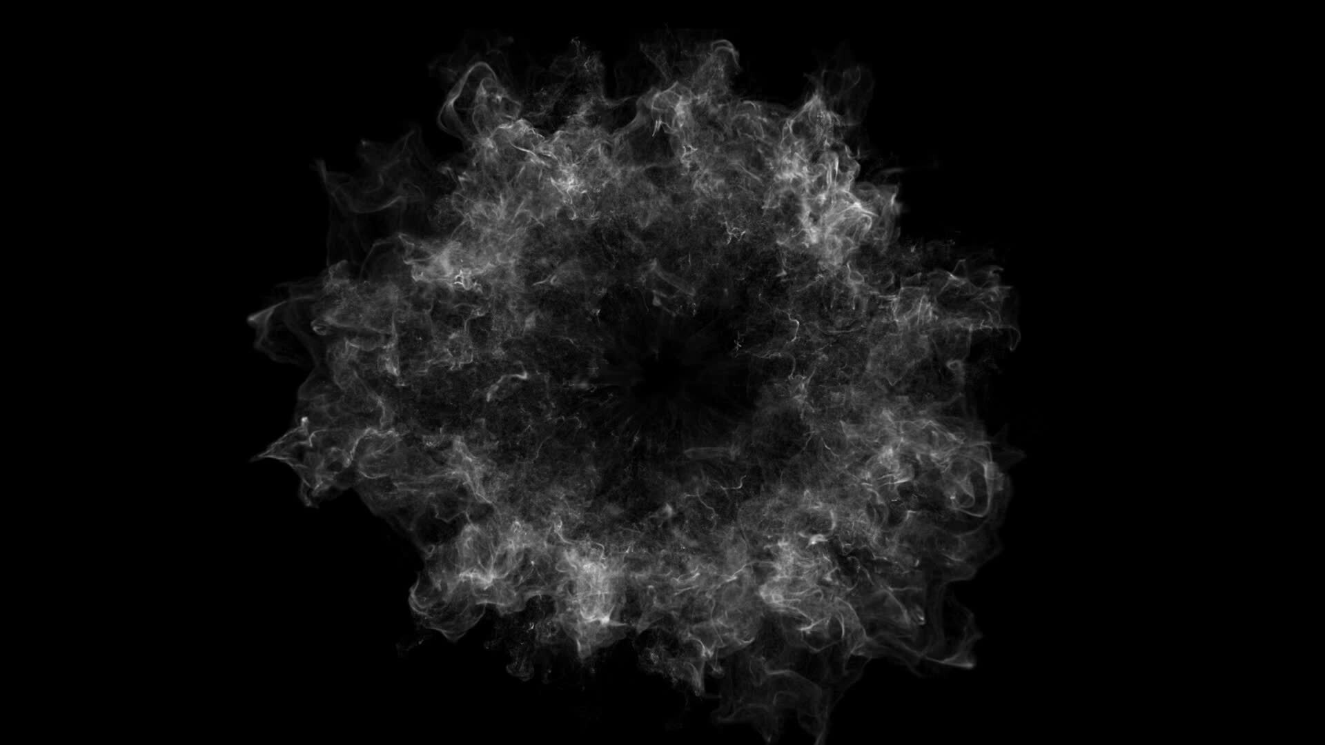 Smoke Explosion Shockwave Effect And Divergent Wave Isolated On Black Background Abstract Smoke