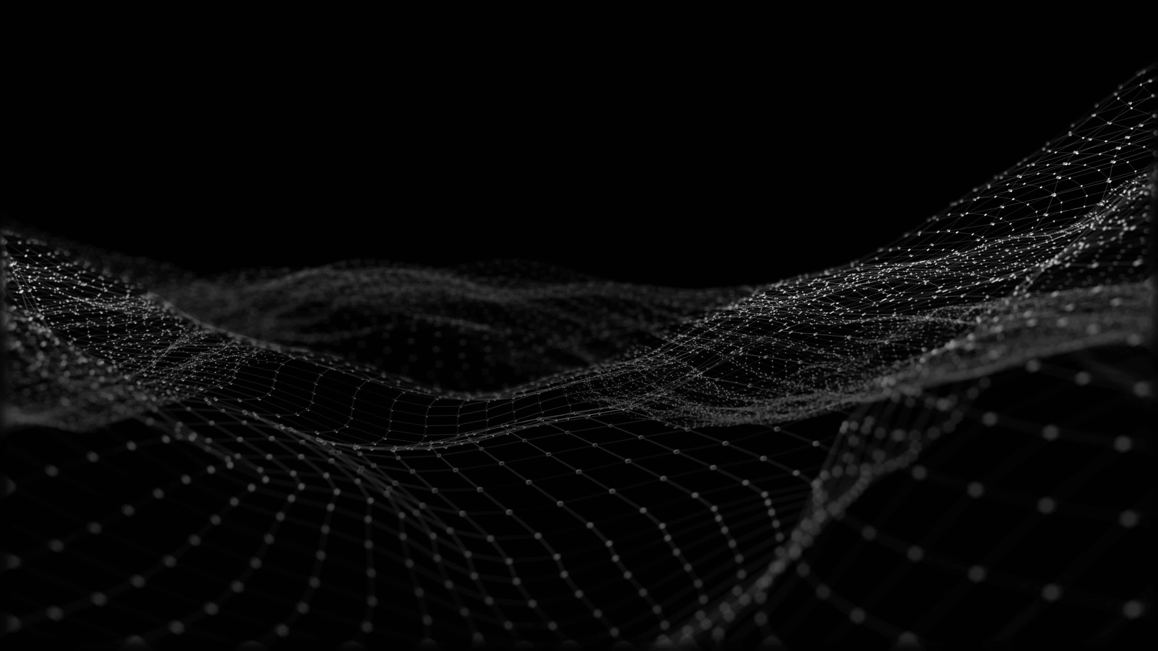 Background Abstract Digital Wave And Light Square Particles In Organic