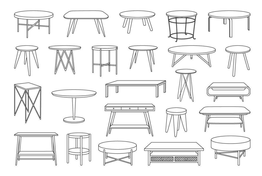 Furniture Line Drawing Vector Art, Icons, and Graphics for Free Download
