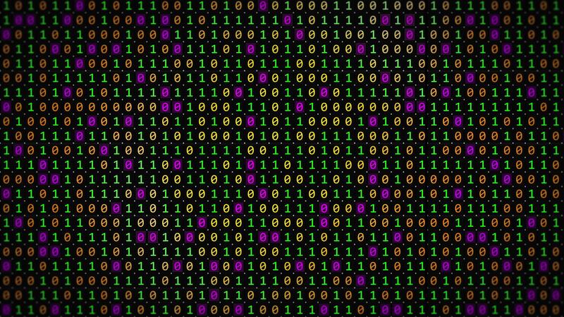 Background based on binary code technology. Protecting digital data from hacking and viruses ...