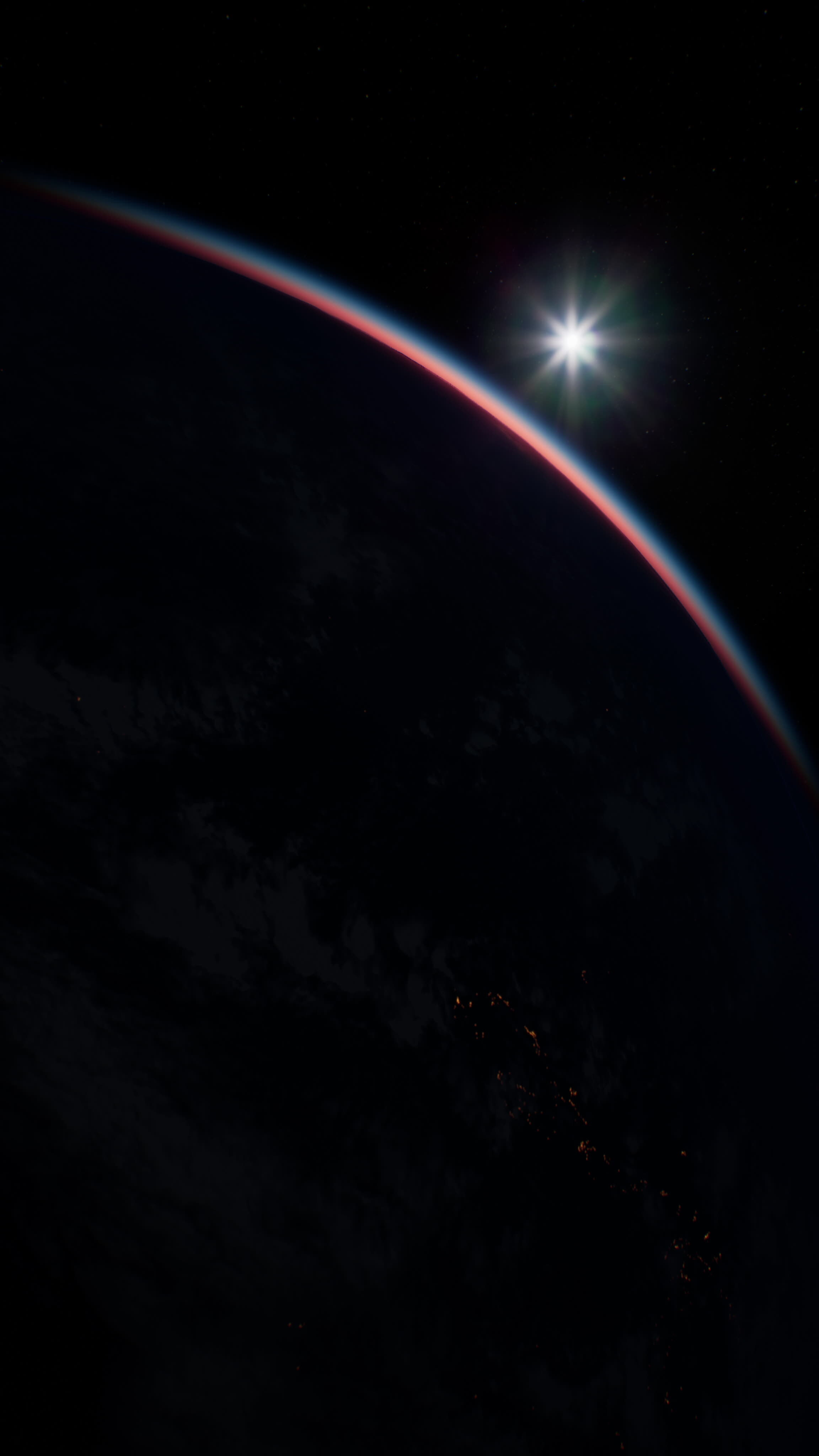 Sphere of nightly Earth planet in outer space, vertical 48268710 Stock ...