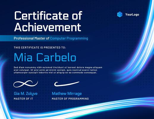 Computer Certificate Template Vector Art, Icons, and Graphics for Free ...