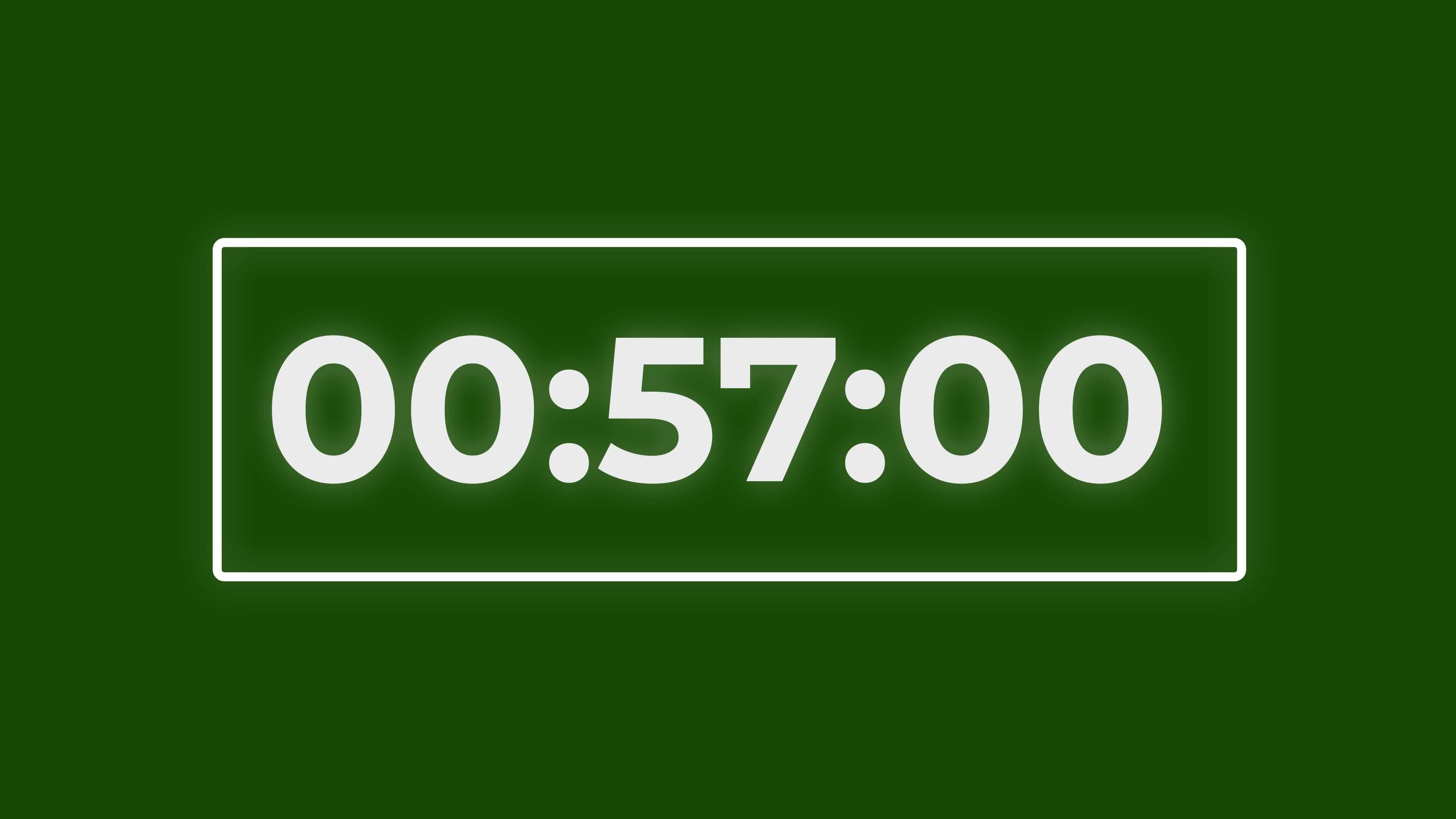 Stopwatch timer decrease, 60 seconds glowing countdown 4k animation on ...