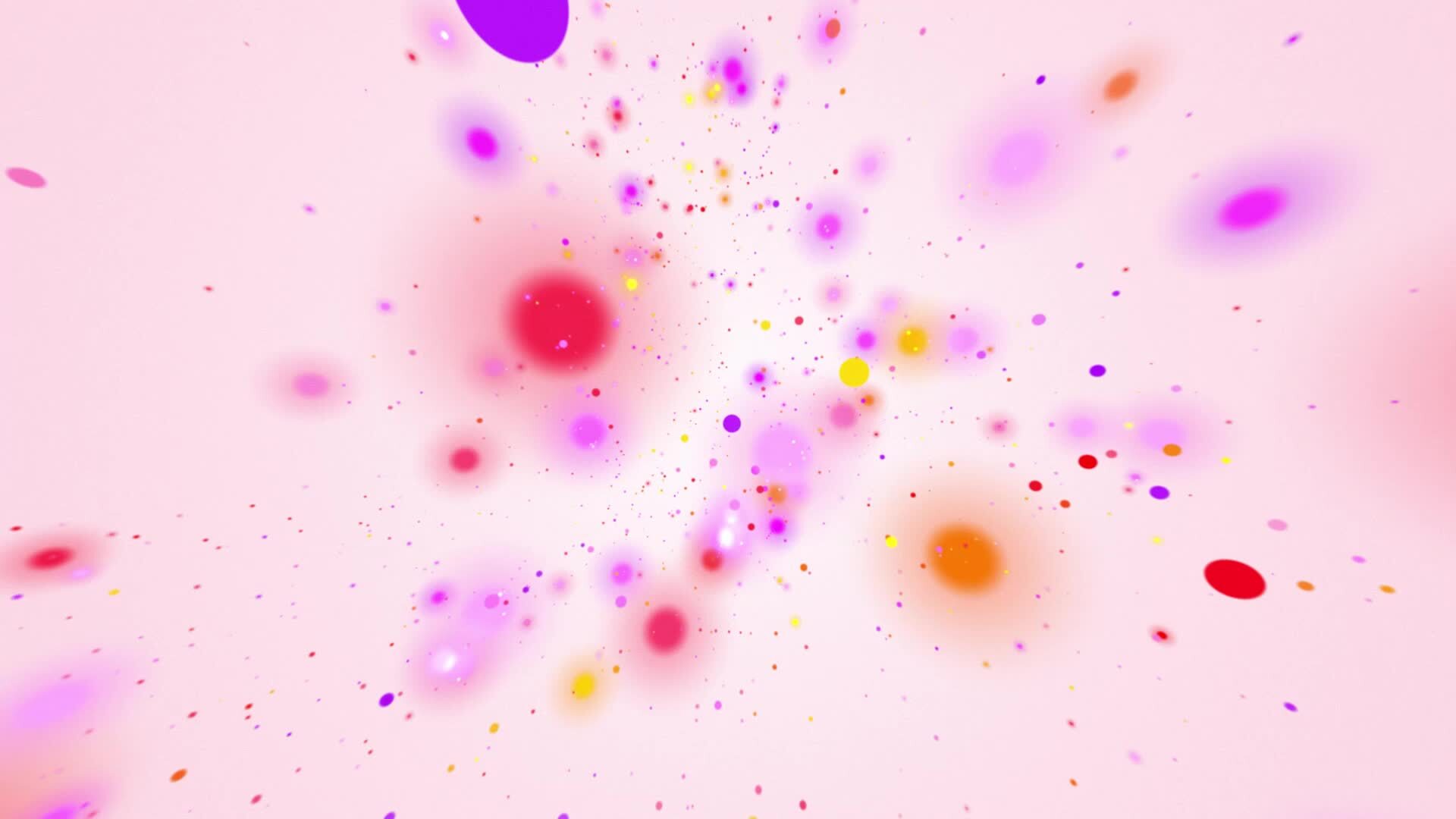 A frenetic swirling explosion of colorful particles flying at speed. Super fast chaos particle ...