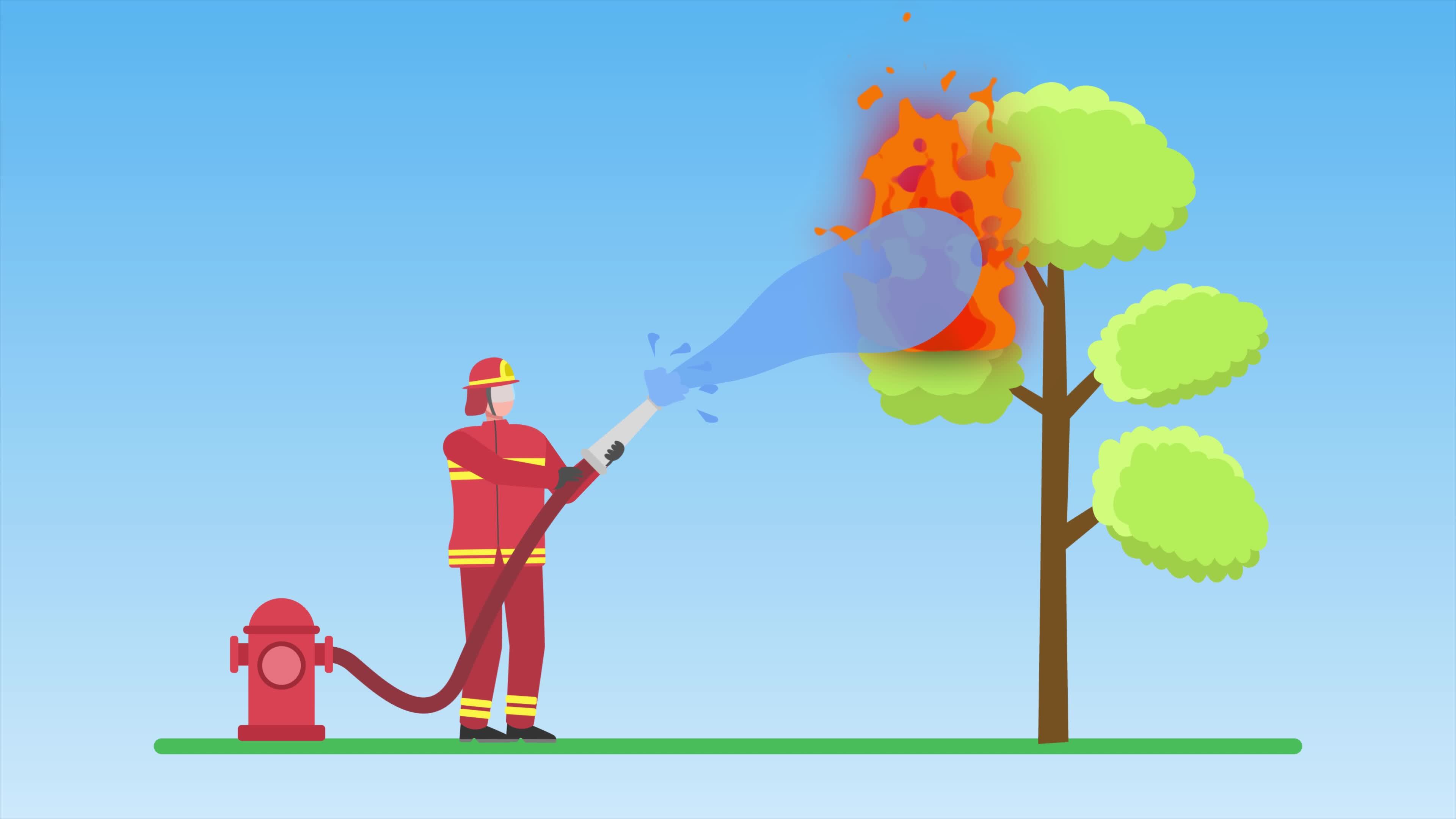 Fireman Animation Stock Video Footage for Free Download