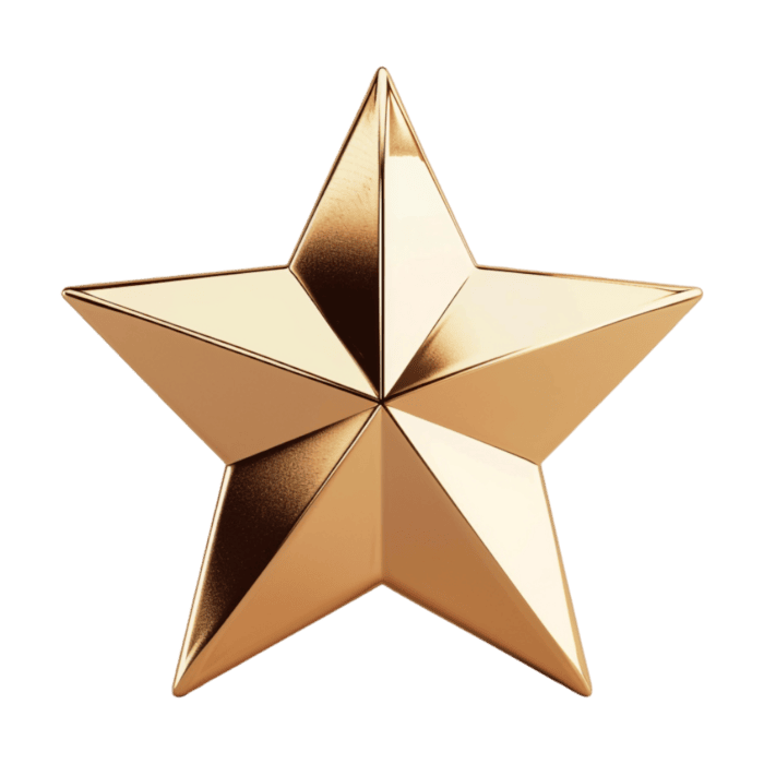 Metallic Gold Star PNGs for Free Download