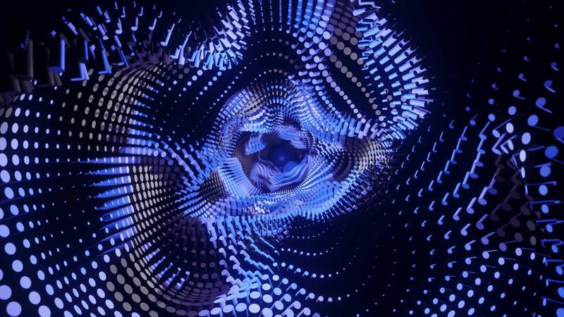 vj loop. abstract motion background. small object particle abstract waving tunnel. seamless 4k ...
