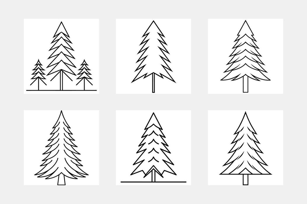 Pine Tree Line Vector Art, Icons, and Graphics for Free Download