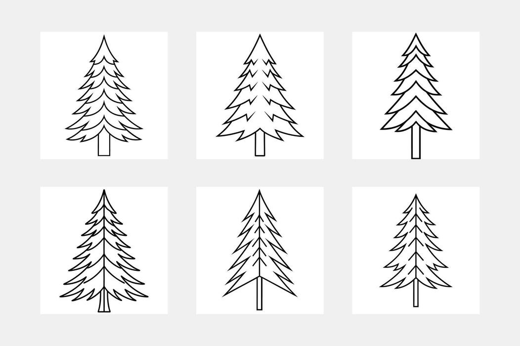 Pine Tree Line Drawing Vector Art, Icons, and Graphics for Free Download