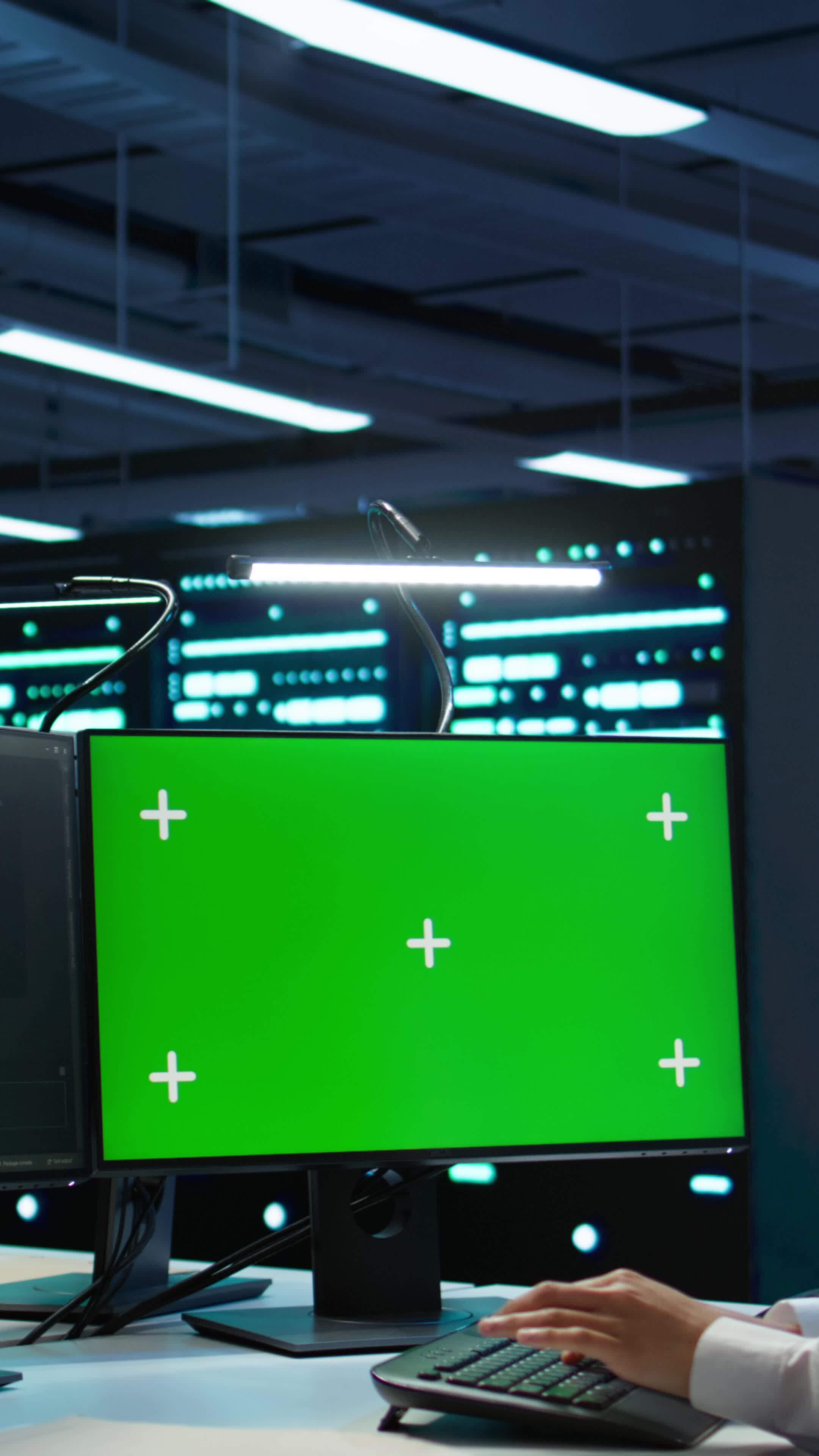 Vertical System Administrator In Data Center Installing Software On