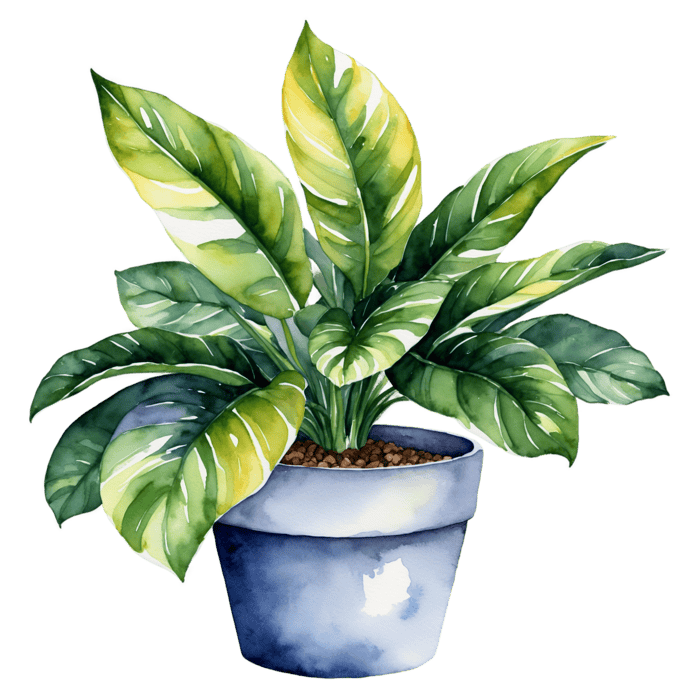 Watercolor Potted Plants PNGs for Free Download