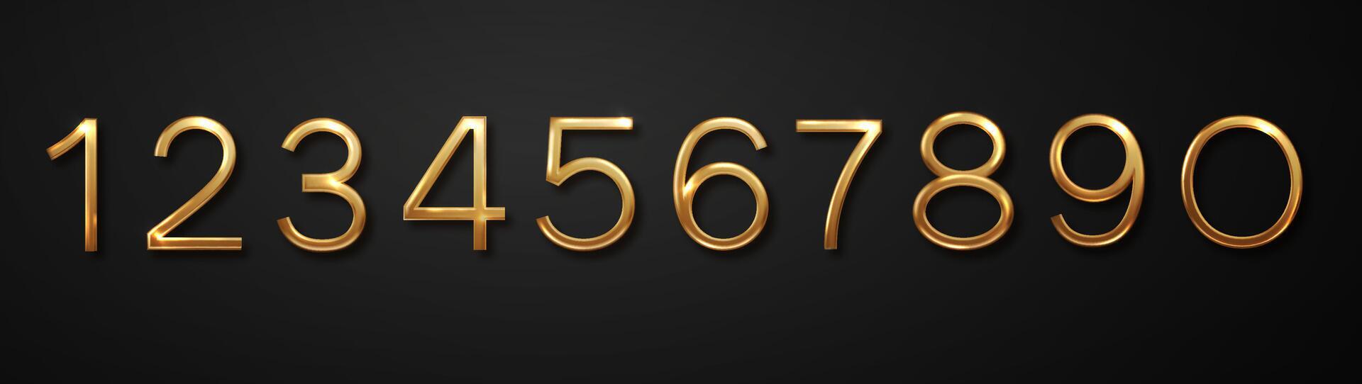 Gold Numbers Vector Art, Icons, and Graphics for Free Download