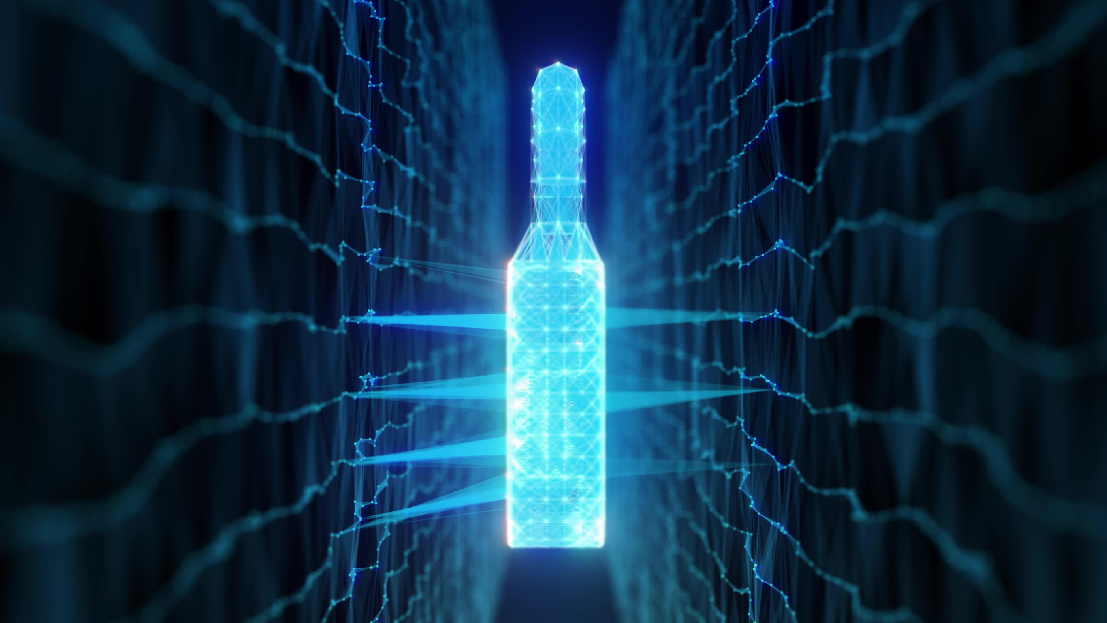 A Polygonal Wireframe Shield Background Represents Secure Technology