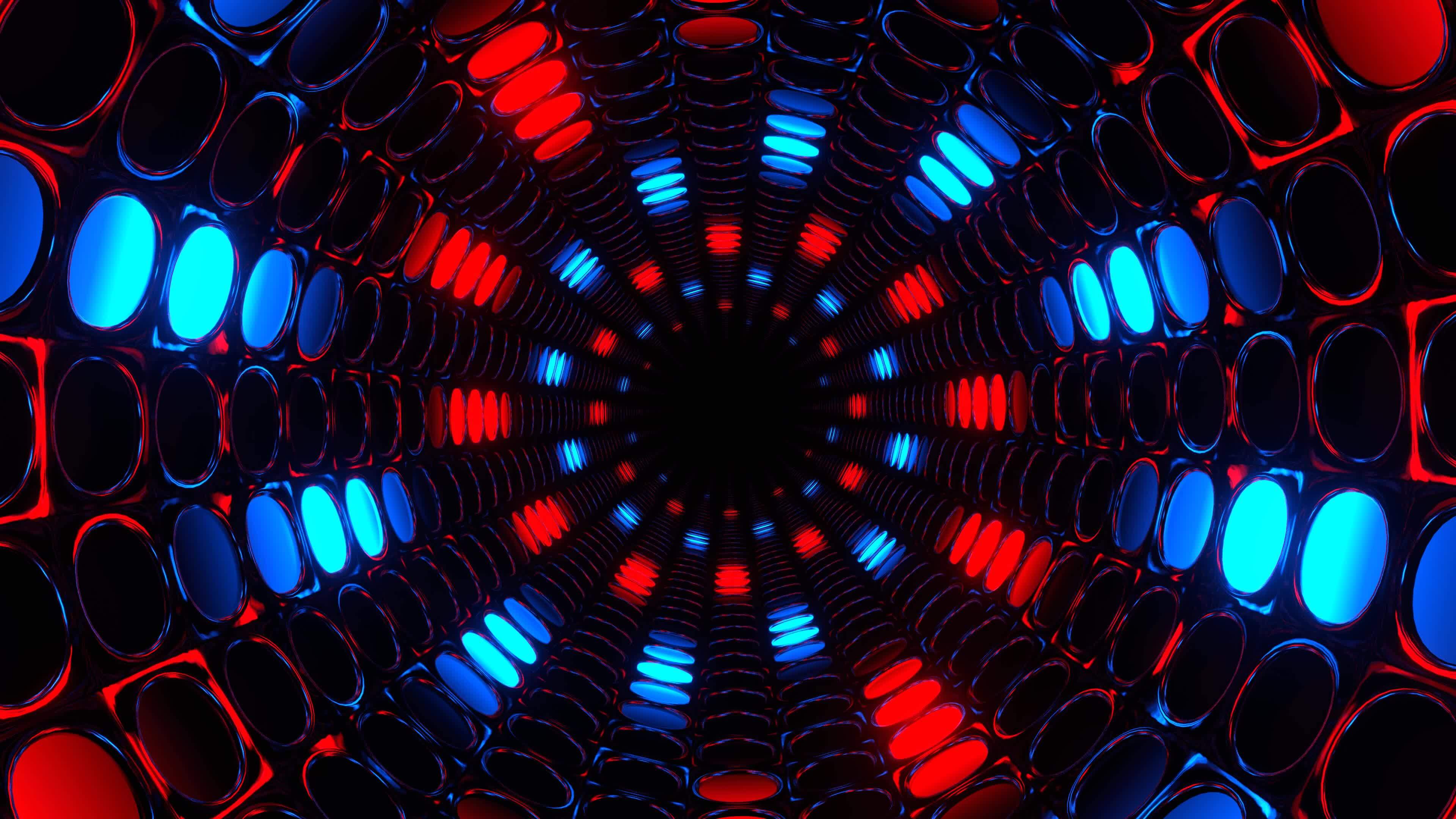 Red And Blue Abstract Neon Light Rotation Tunnel Background Vj Loop In 4k 48868555 Stock Video