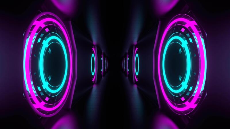 Cyan and Pink Neon Strobe Rings in Tunnel Background VJ Loop in 4K 48868592 Stock Video at Vecteezy