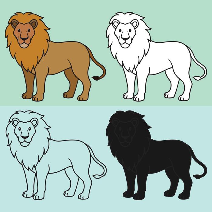 Lion Coloring Vector Art, Icons, and Graphics for Free Download