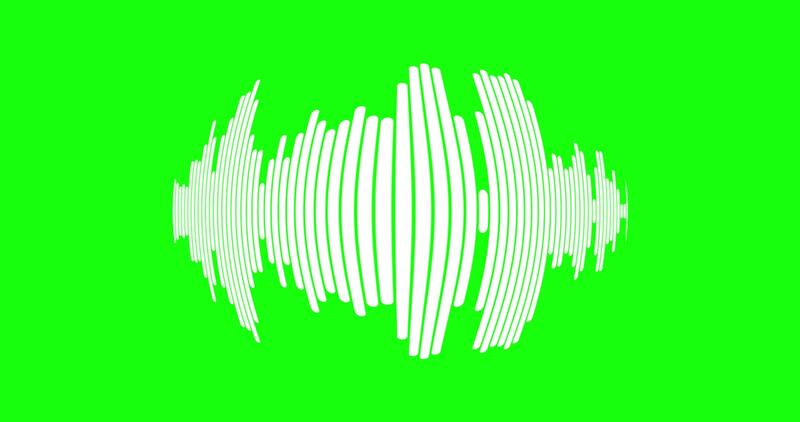 Sound wave animation. Distorted waveform equalizer isolated on green ...