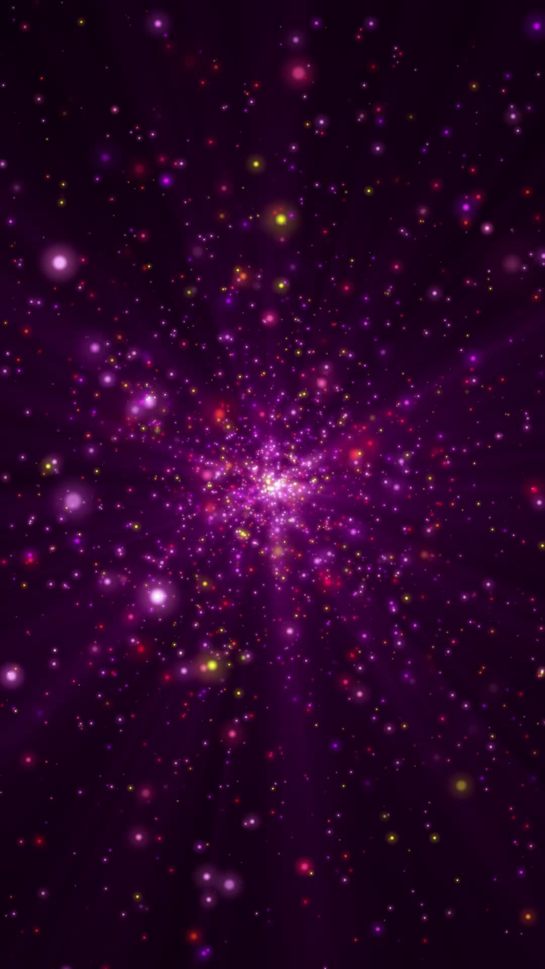 Vertical - abstract background with glittering shiny colorful particles and shimmering light ...