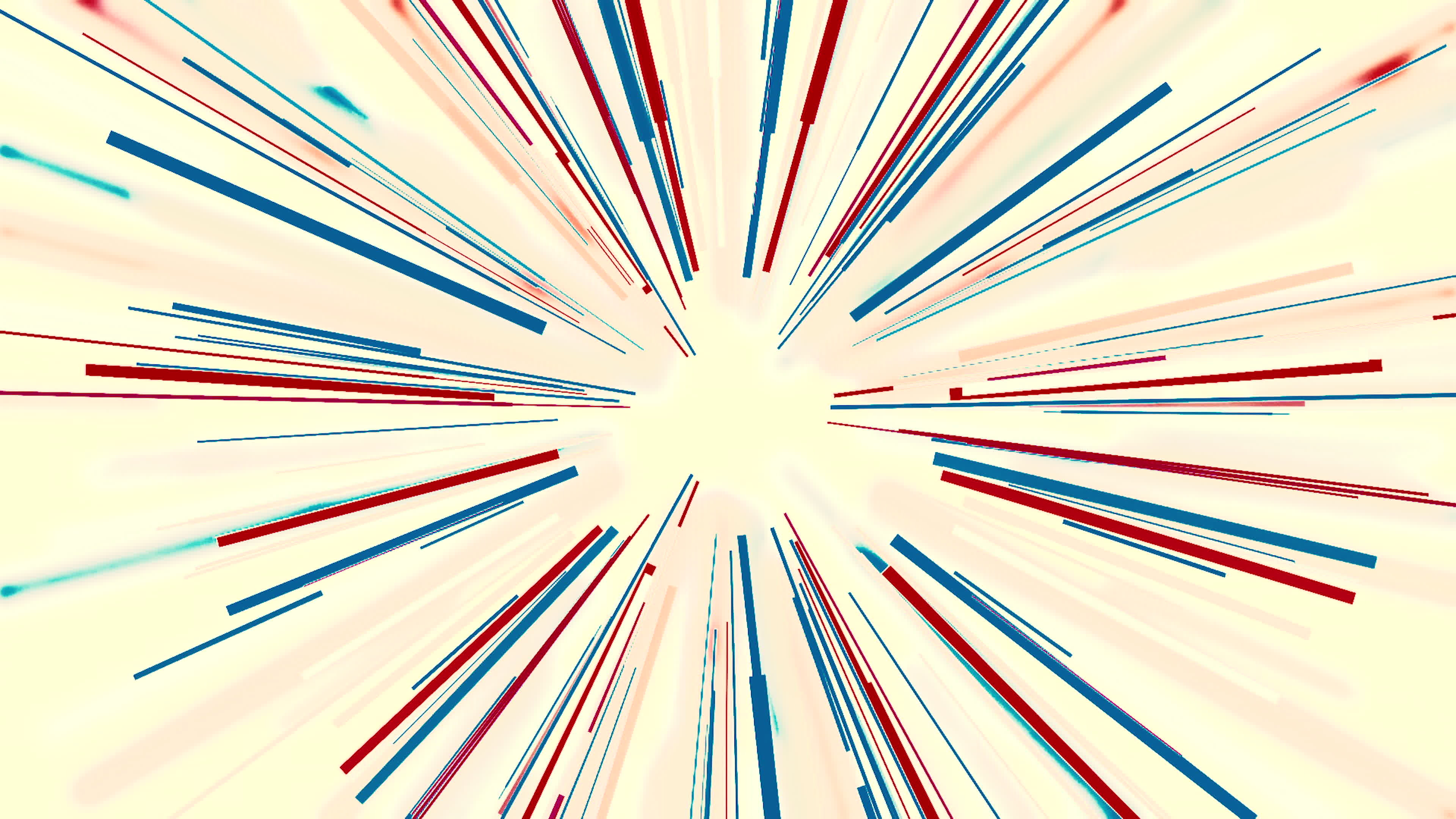 White Background Motion Long Thin Multicolored Lines Rotating In A Circle In Animation