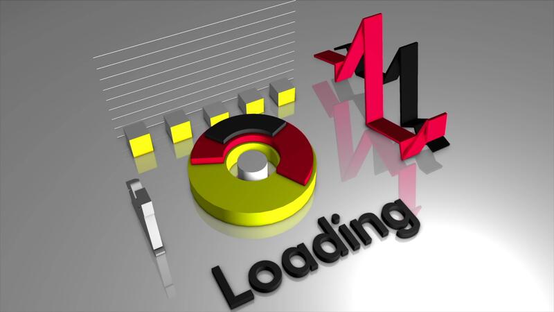 Visualization of data processing with the word loading. Motion ...