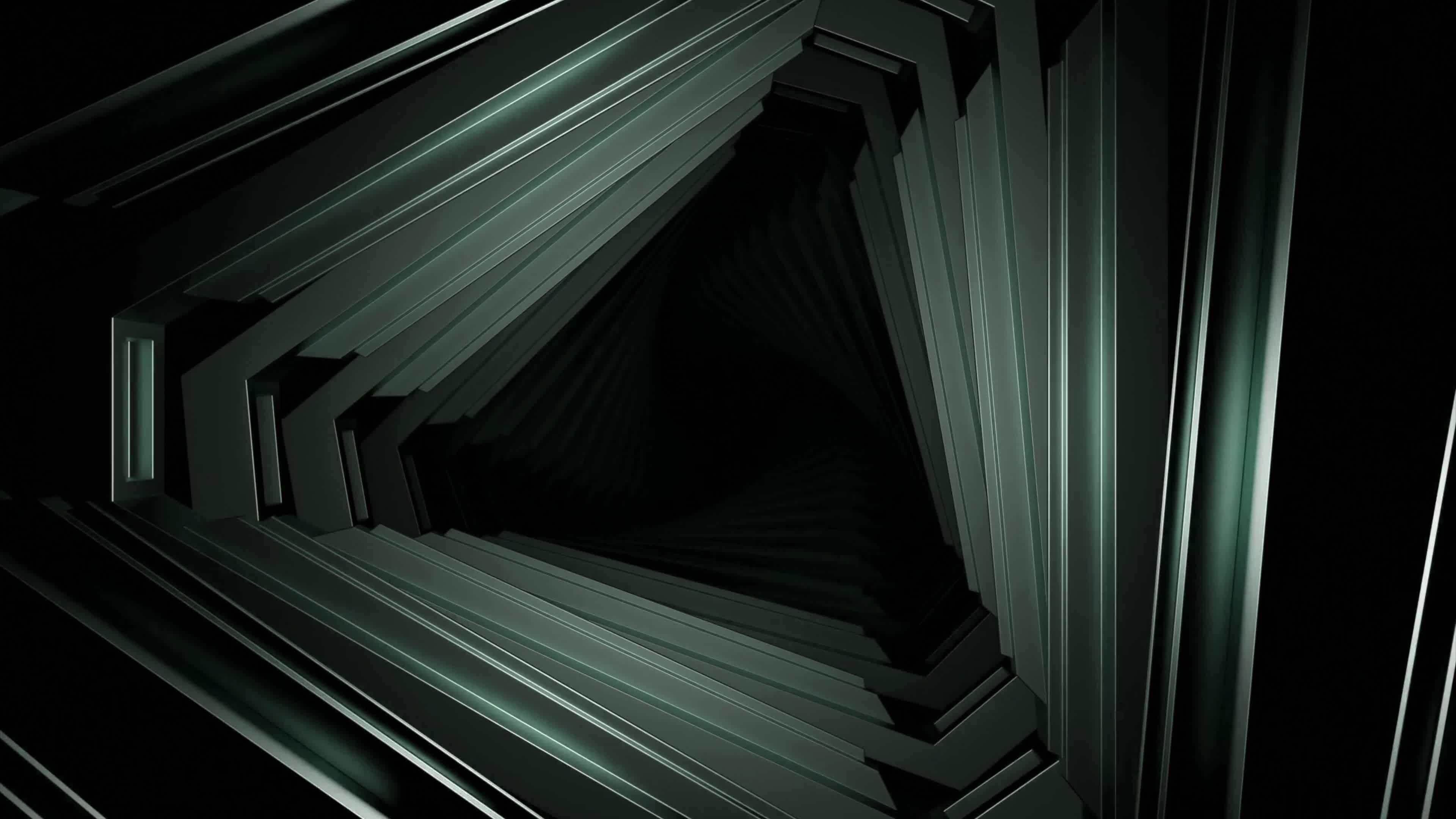 Entering Into Monochromatic Triangular Space Tunnel Motion 3d Moving