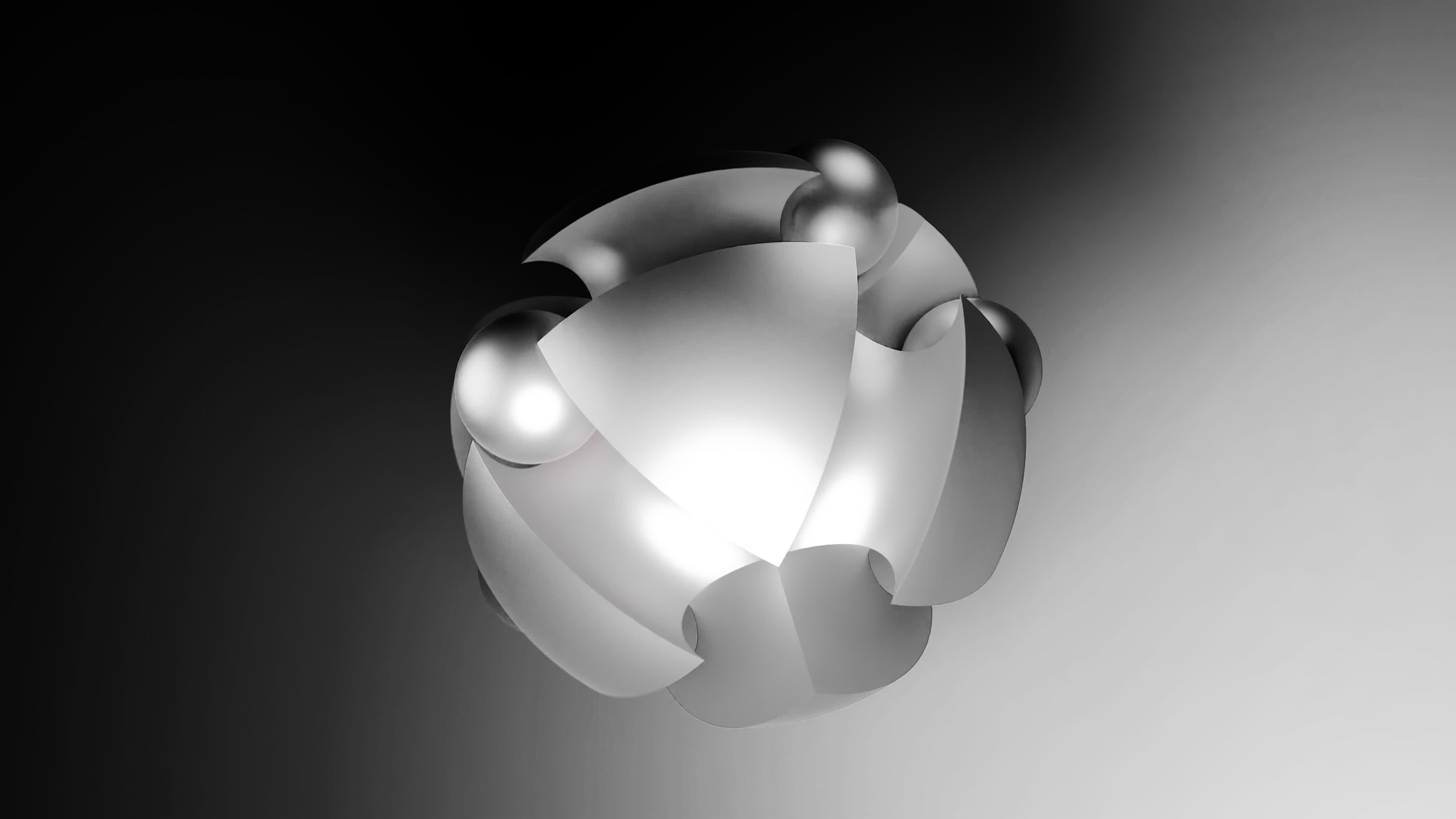 3D ball puzzle with moving balls. Design. Silver 3d ball with balls ...