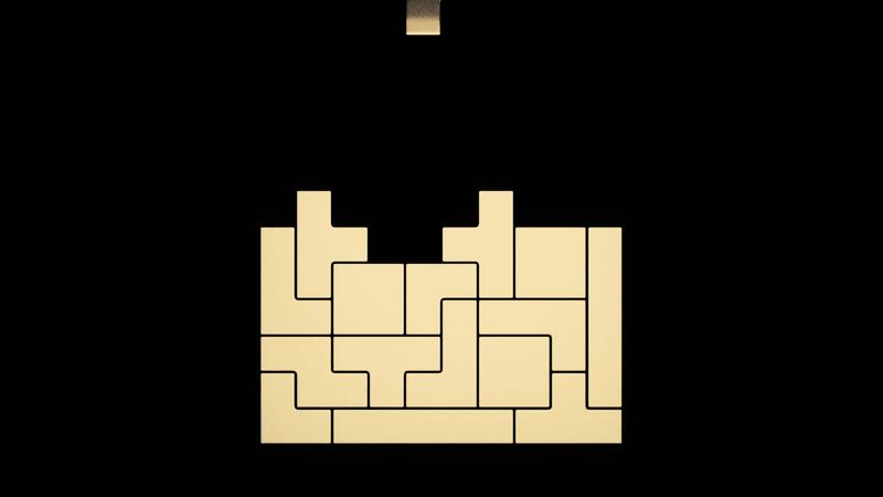 Tetris Animation On Black Background Design Abstract Monochrome Retro Construction Game