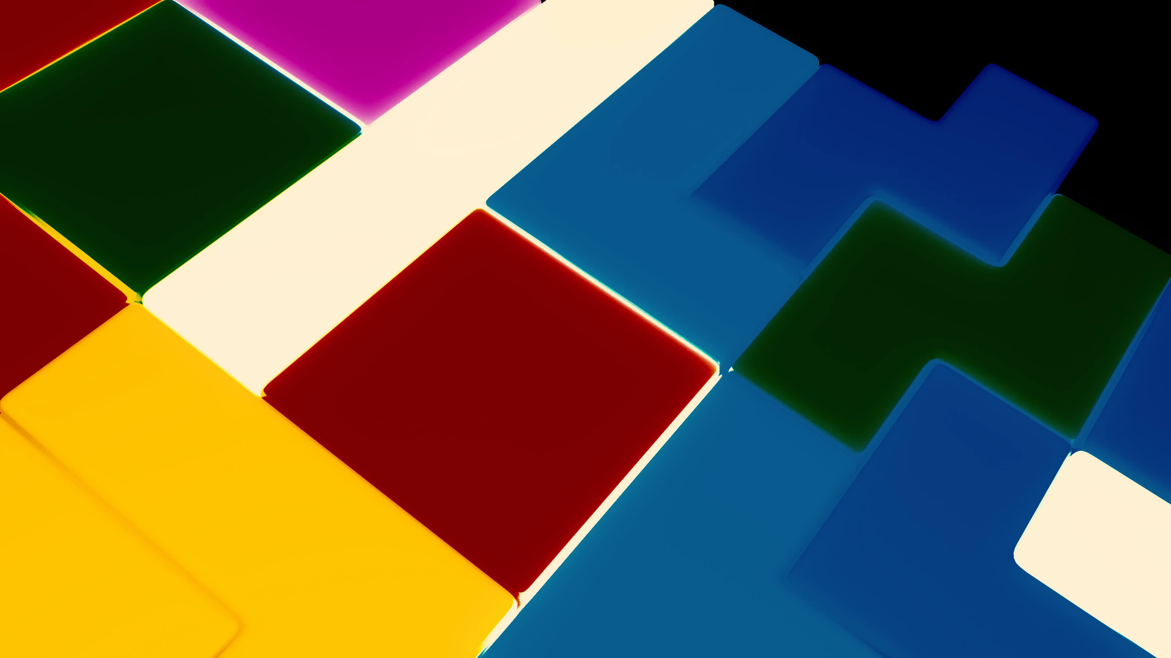 Tetris Animation On Black Background Design Abstract Colorful Retro Construction Game