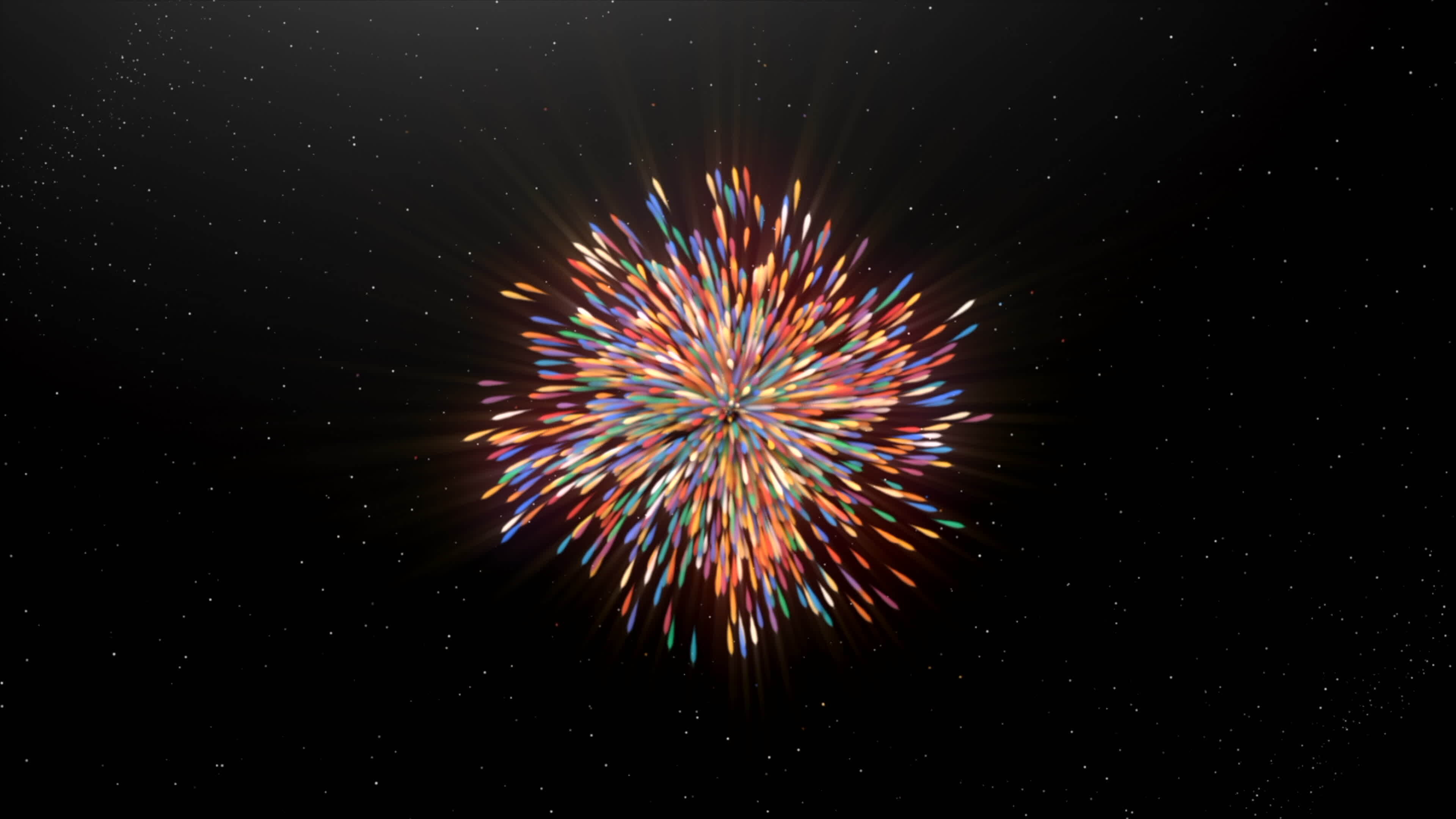 Moving colorful stream from point. Motion. Explosive colorful flow with ...