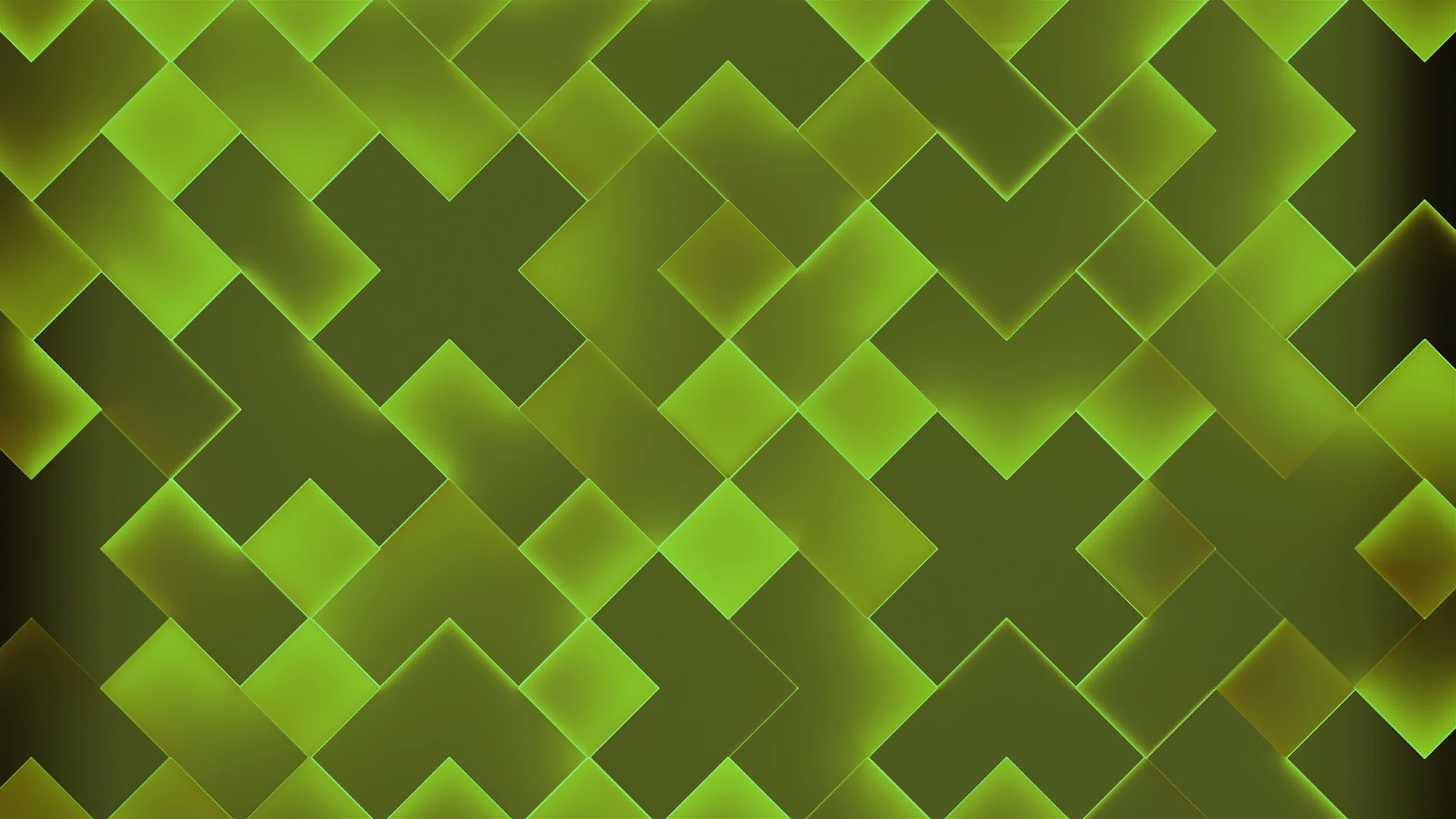 Abstract Green Square Motion Graphics Design Colorful Cross Shapes