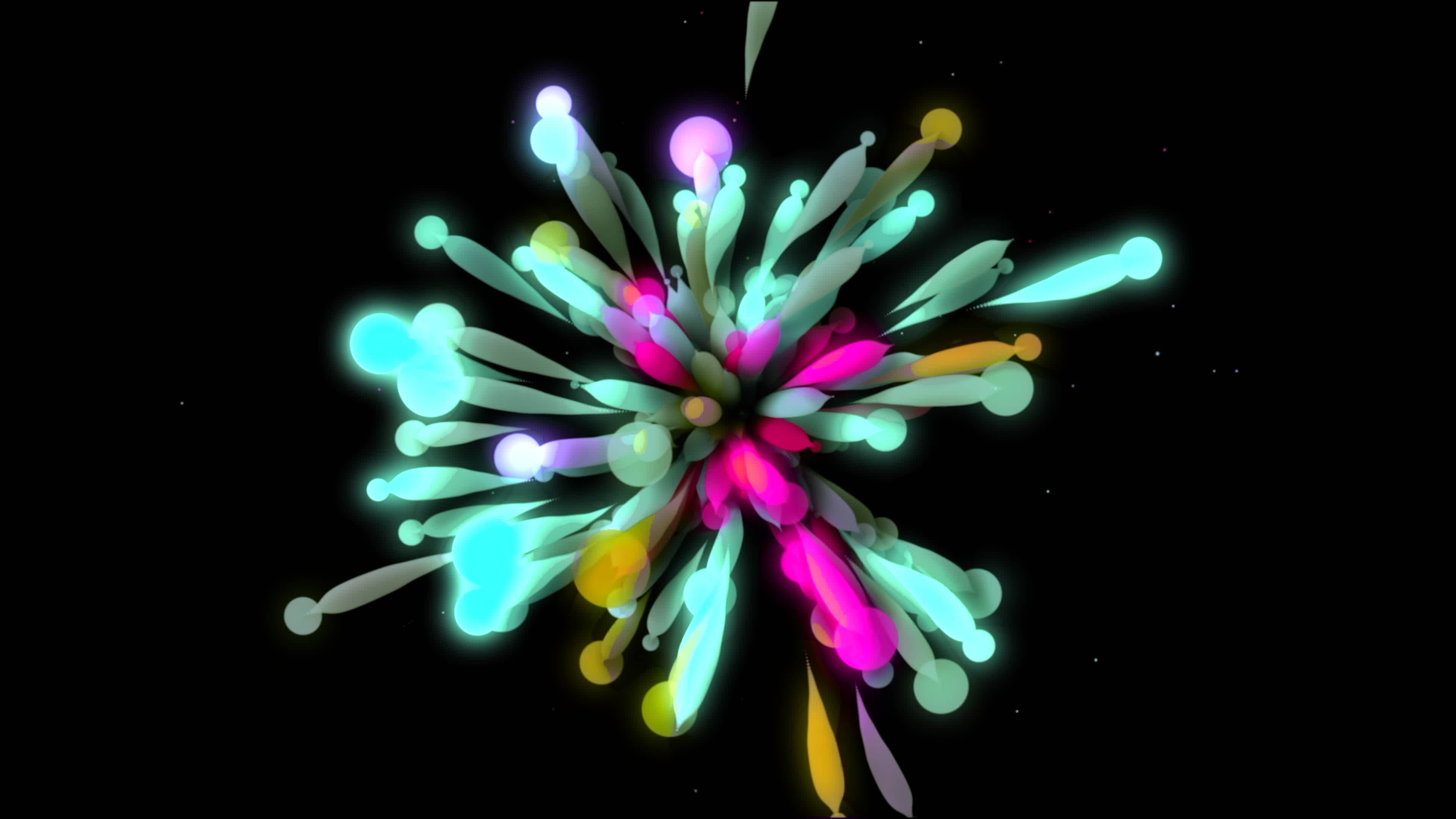 Explosion of colorful 3d particles in festive style. Motion. Colorful ...