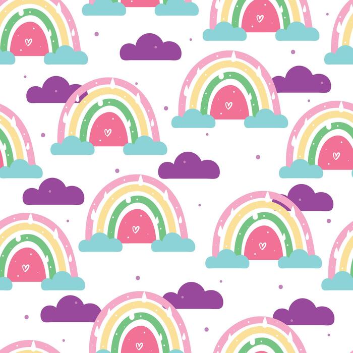 Cute Rainbow Pattern Vector Art, Icons, and Graphics for Free Download