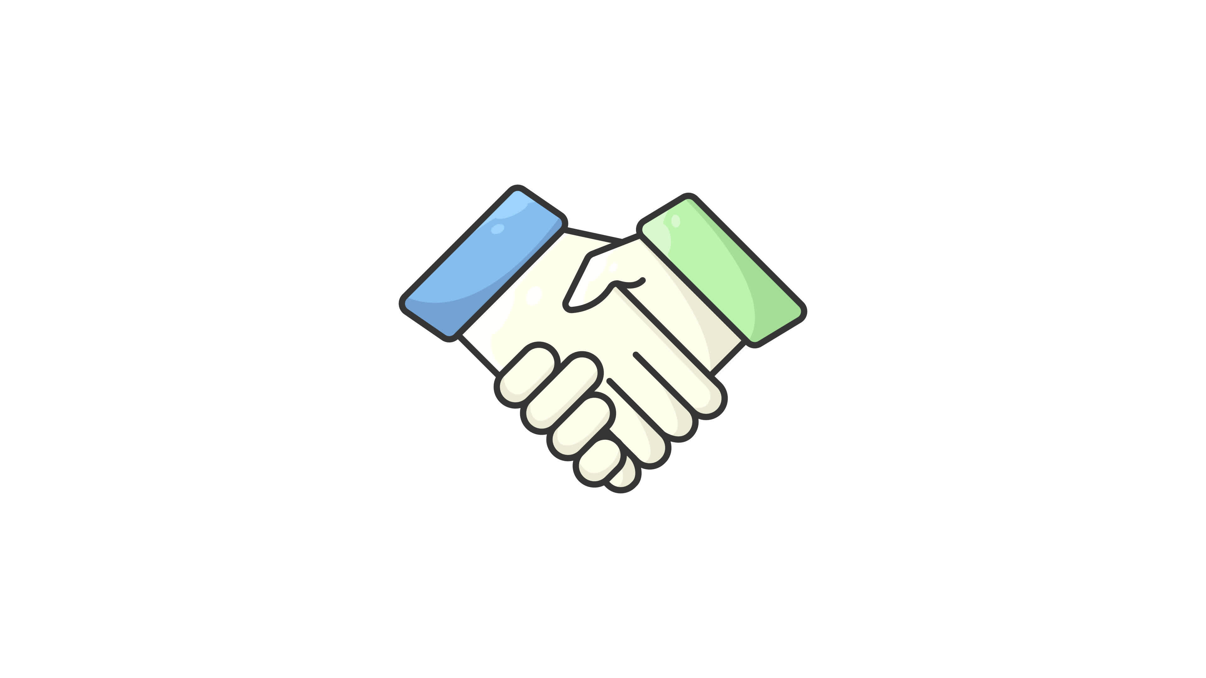handshake animated icon motion graphic, color line loopable element ...