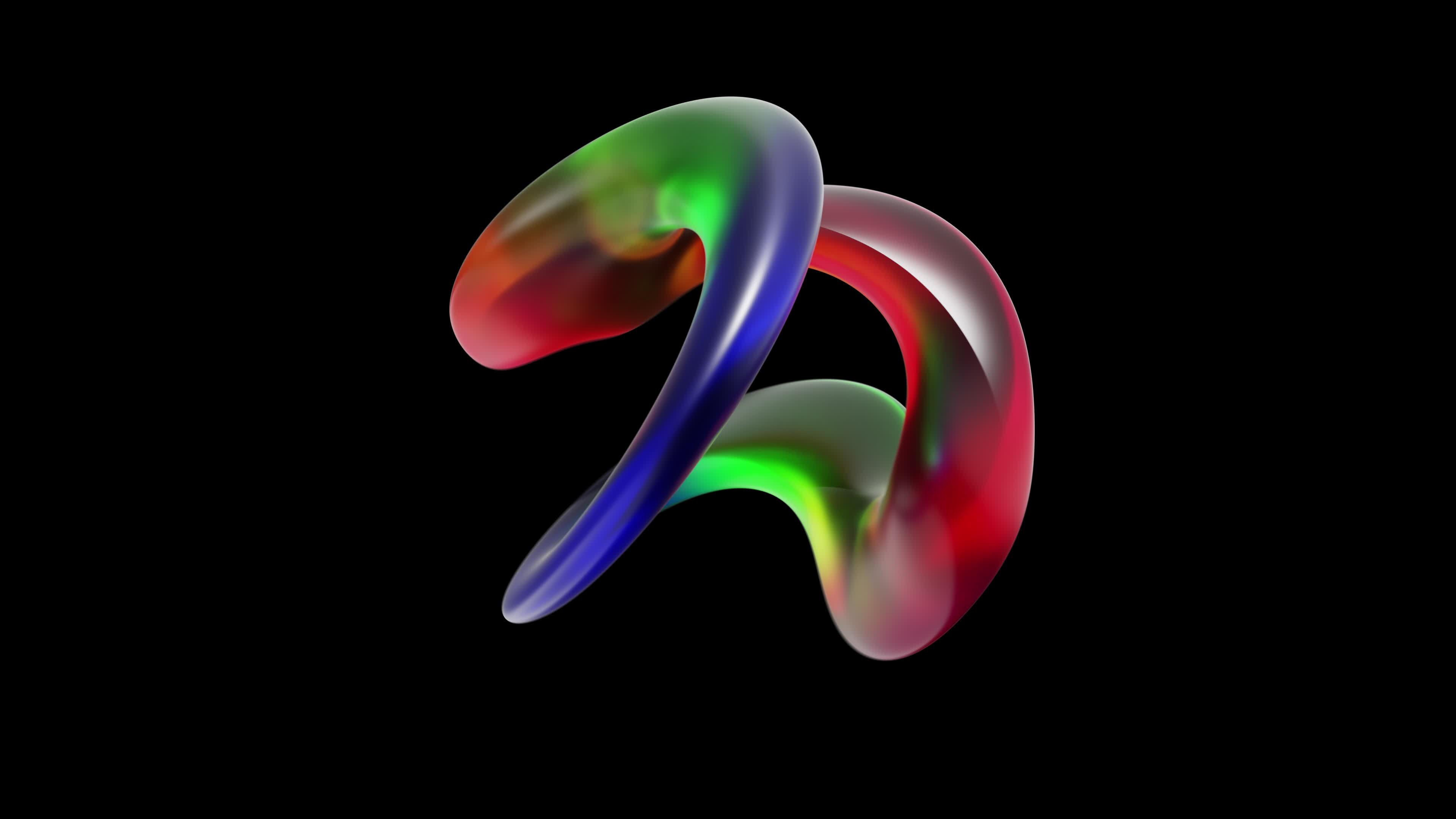Spinning multicolor pulsating CGI animated abstract liquid form on a dark background. Rotating ...