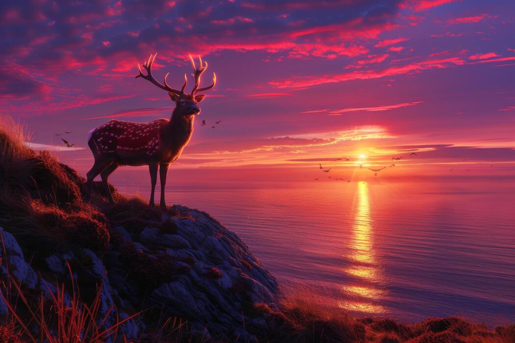 Deer Sunset Stock Photos, Images and Backgrounds for Free Download