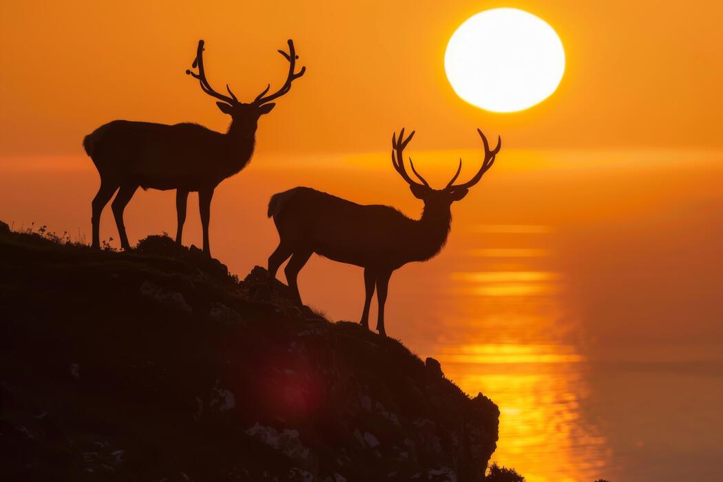 Deer Sunset Stock Photos, Images and Backgrounds for Free Download