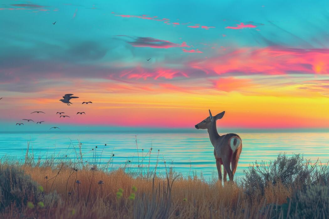 Deer Sunset Stock Photos, Images and Backgrounds for Free Download