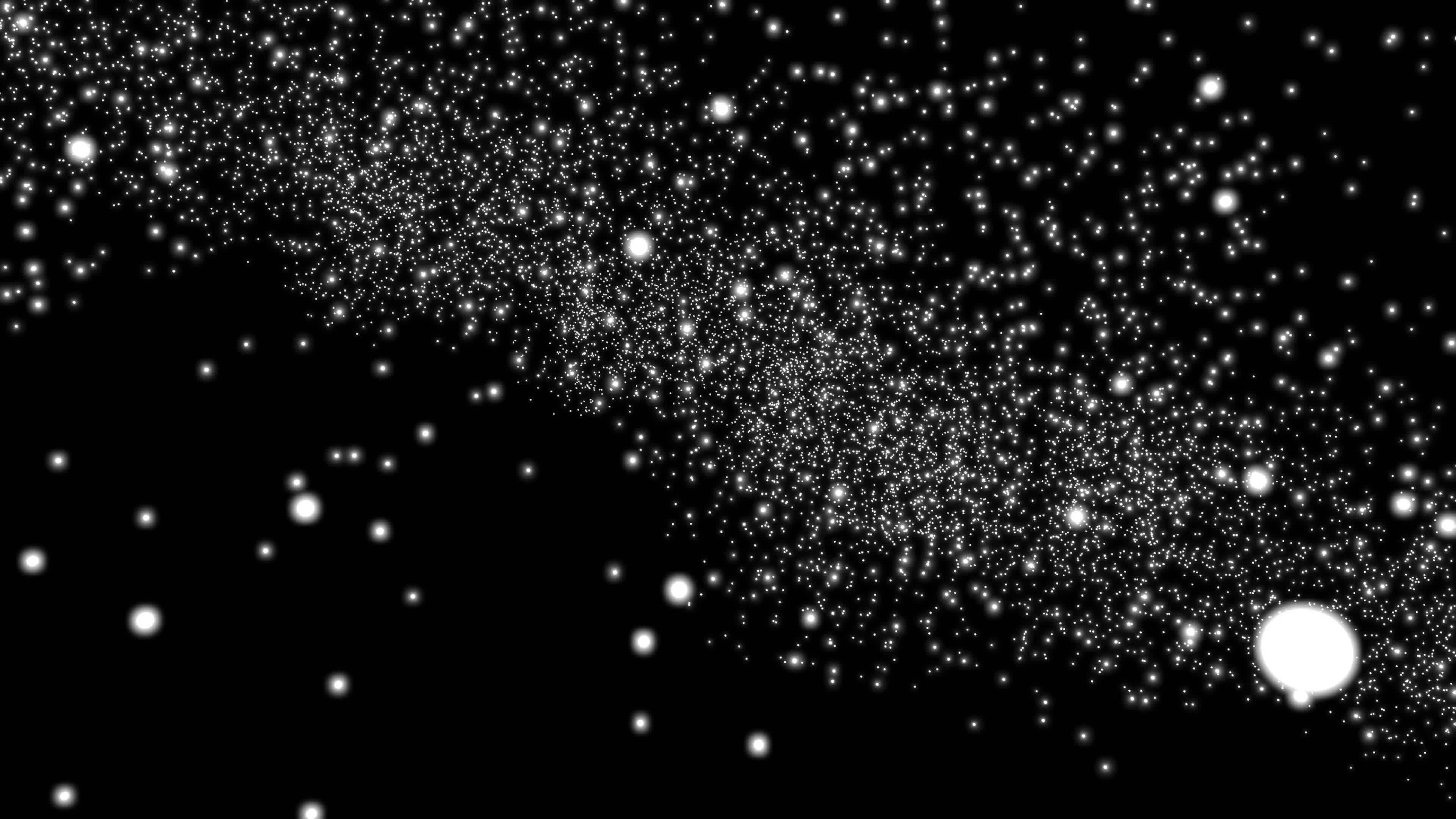 Animation with snow or particles on black background. Design. Falling ...