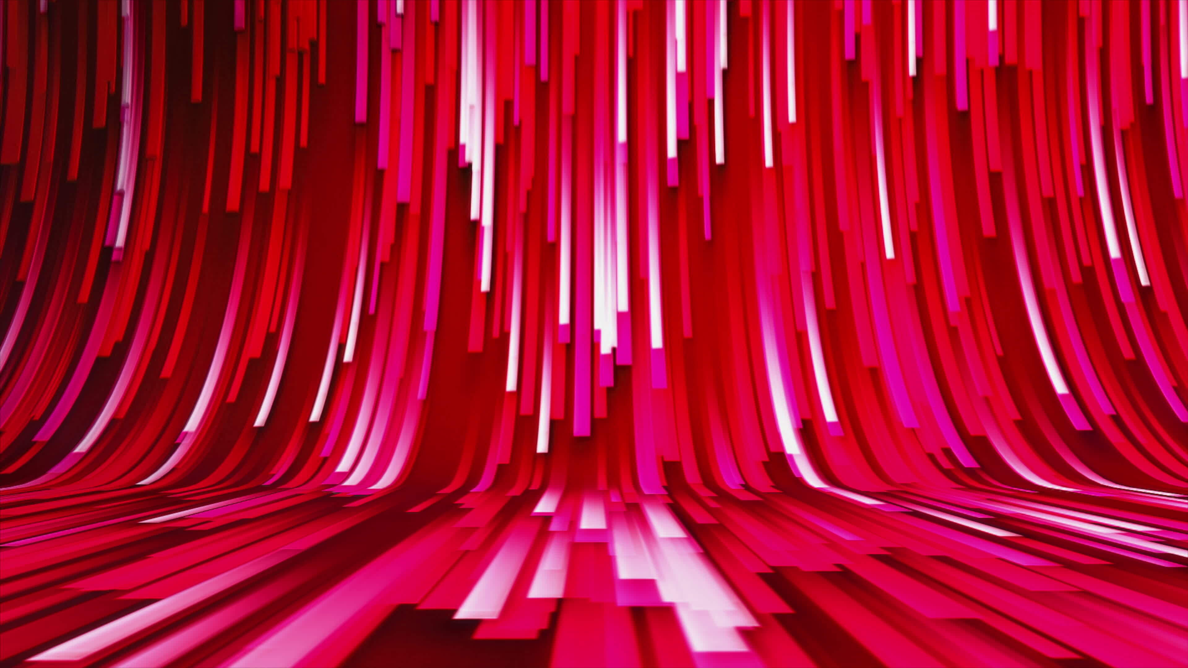 Colorful Lines Move In Curved Stream Motion Background Of Bright