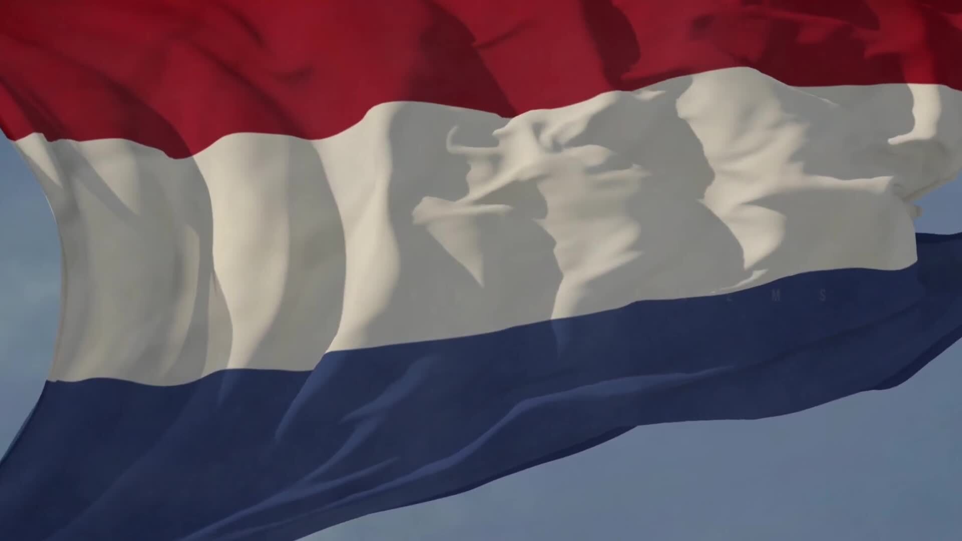 Netherlands Flag Loop Animation, NL Flag Waving Animation, Realistic HD Netherlands Flag Waving ...