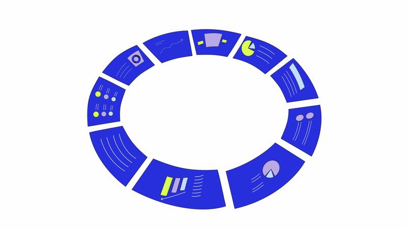 Circled Analytics Reports Line 2d Object Animation Circle Dashboard