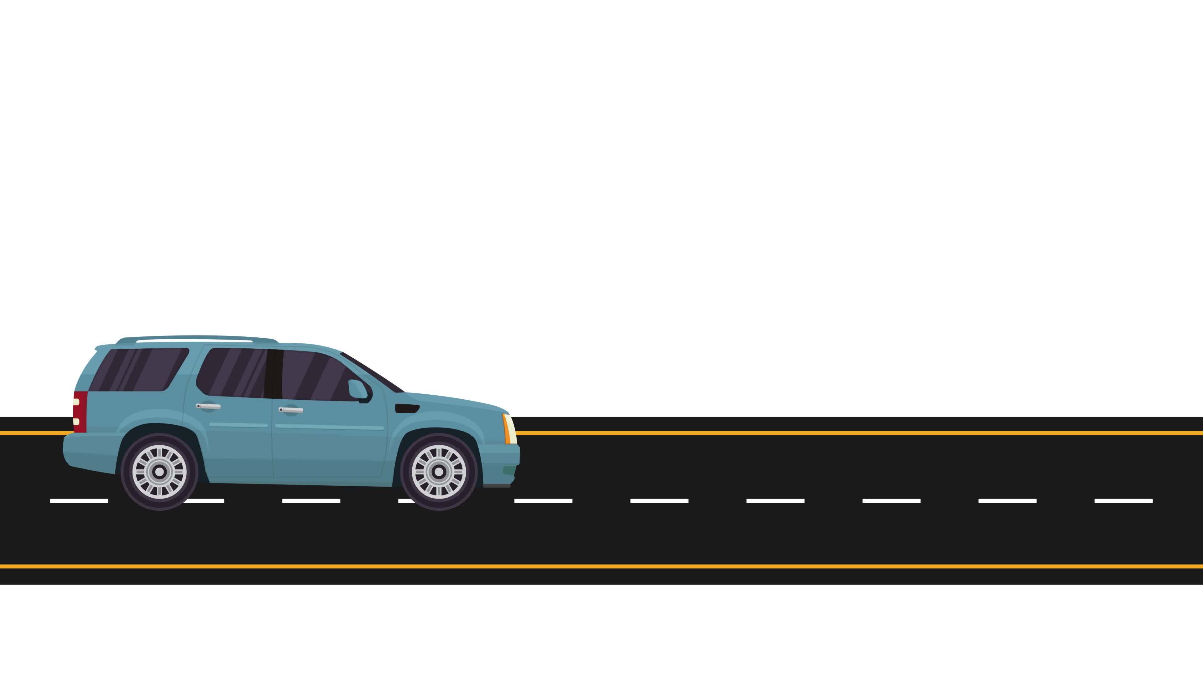 A Blue car is driving down the road animation 49324199 Stock Video at ...