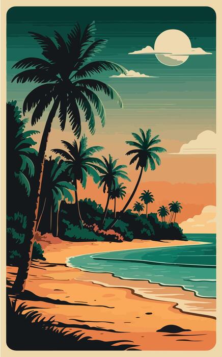 Beach Scene Vector Art, Icons, and Graphics for Free Download