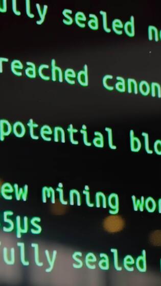 Screen with software developer code. Screen with crypto code, green ...
