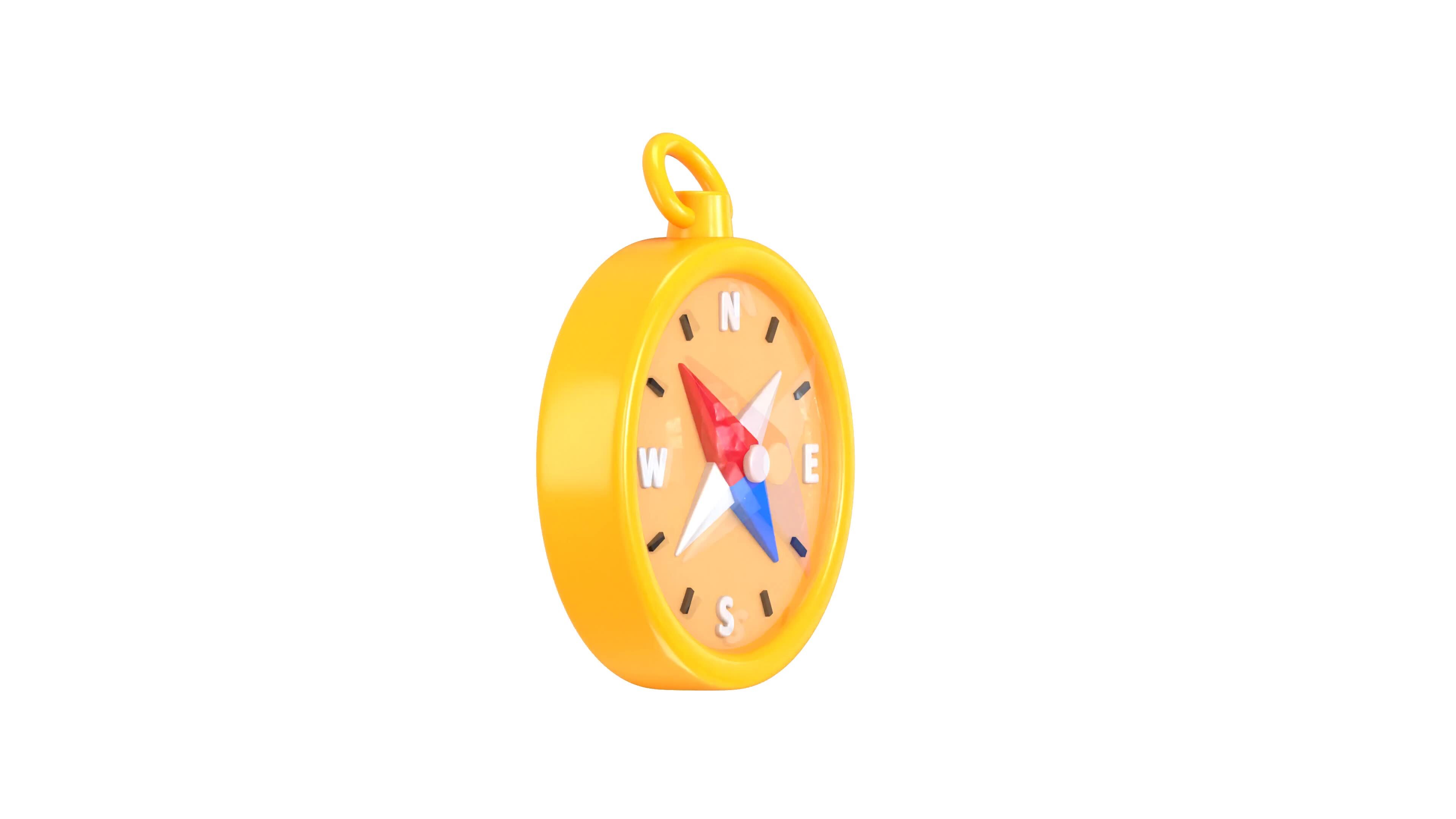 3d Compass Animation Concept Of Location Direction Map Navigation Compass Icon Animation