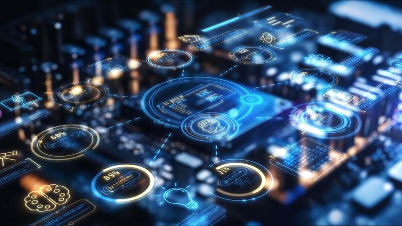 Animation about artificial intelligence working with data. 49481397 ...