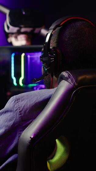 Vertical Gamer Losing Intense Singleplayer Spaceship Arcade Racing Videogame Seeing Game Over