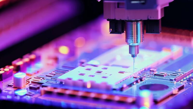 Microchip production printing processor CPU component AI memory storage microelectronics ...