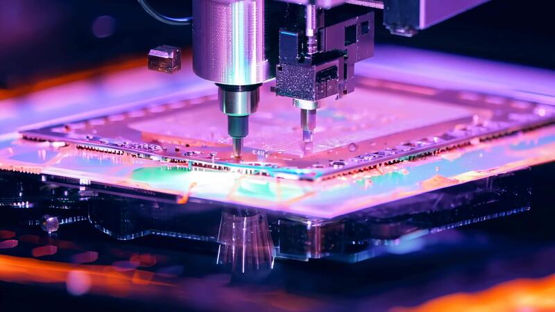 Microchip Production Printing Processor Cpu Component Ai Memory Storage Microelectronics